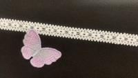 China Milk Yarn Lace Trim 1.5cm Continuous Oval Geometric Hollow Structure Silky Soft Flat Shape for Garment Lingerie Wholesale Lace Accessory for sale