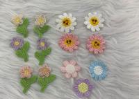 China Smile Sunflower Crochet Patch Polyester Daisy Embroidered Patches For Clothing Bag Hair Accessories for sale
