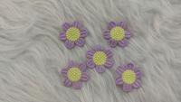 China Smile Sunflower Crochet Patch Polyester Daisy Embroidered Patches For Clothing Bag Hair Accessories for sale