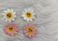 China Smile Sunflower Crochet Patch Polyester Daisy Embroidered Patches For Clothing Bag Hair Accessories for sale