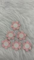 China Smile Sunflower Crochet Patch Polyester Daisy Embroidered Patches For Clothing Bag Hair Accessories for sale