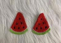 China Colorful Imitate Handmade Fruit patches Watermelon Strawberry Pineapple Peach Carrot  Cute Fruit Motif Imitation Handmade Applique Patches for Kids Garment Accessories for sale