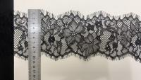 China Non-Stretch Nylon Eyelash Lace Trim with Hollow Floral Pattern and 10.5CM Width for Wedding Dress Decoration for sale