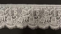 China Bulk Supply Pure Nylon Eyelash Lace Trim with 17cm Width and Hollow Floral Pattern for Formal Dress Decoration for sale
