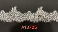 China Pure White 12cm Width Hollow Floral Eyelash Lace Trim for Bridal Gown and Garment Edge Decoration for sale