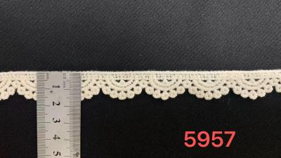 China 1.5cm Cotton Water Soluble Lace Trim with Scalloped Edge Soft Lightweight for Dress Lingerie Decoration for sale