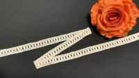 China 1.5cm Cotton Water Soluble Lace Trim with Neat Rhombus Hollow Design and Soft Cotton Material for Clothing and Home Textile for sale