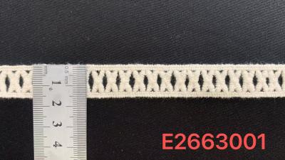 China 1.5cm Cotton Water Soluble Lace Trim with Neat Rhombus Hollow Design and Soft Cotton Material for Clothing and Home Textile for sale