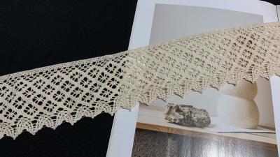 China 8cm Crochet Cotton Lace Trim  Hollow Crochet Cotton Lace Ribbon Knitted Lace Edging for Garment Home Textile Decoration for sale