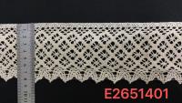 China 8.5cm Cotton Crochet Lace Trim with Rhombus Weave and Breathable Design for Apparel and Home Textiles for sale