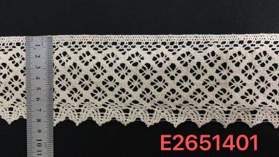 China 8.5cm Cotton Crochet Lace Trim with Rhombus Weave and Breathable Design for Apparel and Home Textiles for sale