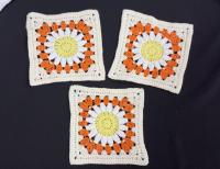 China Cotton/Polyester Snag-resistant embroidery patch  Crochet Flower  Square Patch, Floral Crochet Applique for Clothing Decoration for sale