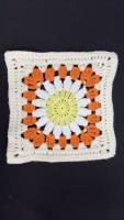 China Cotton/Polyester Snag-resistant embroidery patch  Crochet Flower  Square Patch, Floral Crochet Applique for Clothing Decoration for sale