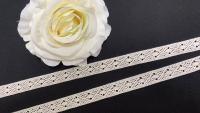 China 1.5cm Cotton Crochet Lace Trim with Symmetrical Hollow Geometric Shape and Soft Hand Feel for Garment Trimming for sale