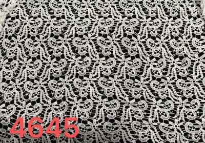 China White Milk Yarn Water‑Soluble Embroidery Fabric,Geometric Floral Hollow  Lace Fabric Hollow Embroidery for Dress & Wedding for sale