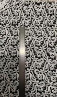 China White Milk Yarn Water‑Soluble Embroidery Fabric,Geometric Floral Hollow  Lace Fabric Hollow Embroidery for Dress & Wedding for sale