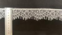 China 5cm Width Pure Nylon Hollow Floral Eyelash Lace Trim for Wedding Dresses and Home Decor for sale