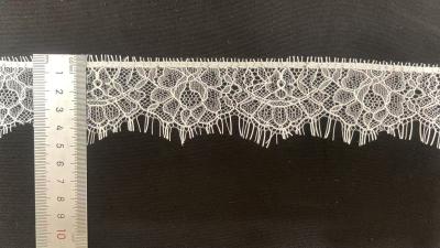 China 5cm Width Pure Nylon Hollow Floral Eyelash Lace Trim for Wedding Dresses and Home Decor for sale