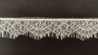 China 5cm Width Pure Nylon Hollow Floral Eyelash Lace Trim for Wedding Dresses and Home Decor for sale
