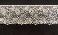 China 10cm Width Stretch Lace Trim with Scalloped Edge and Spandex Nylon Blend for Apparel and Home Decor for sale