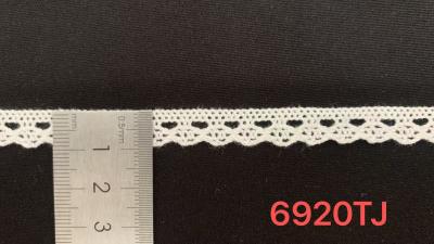 China 1cm Width Cotton Crochet Lace Trim with Wavy Scallop Border and Geometric Hollow Patterns for Dress Lingerie Sewing Decor for sale