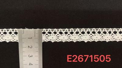 China 1.5cm Width Cotton Crochet Lace Trim with Orderly Round Hollow Holes Soft Breathable for Dress Sewing for sale