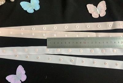 China Baby Garment Snap button Tape, Polyester/nylon Press‑Stud Ribbon for Infant Wear & Coat for sale