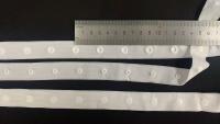 China Factory wholesaler 30*30mm/75*75mm Polyester /nylon Snap Button Tape for Baby Infant Wear and  Jacket for sale