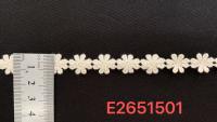 China 100% Cotton Embroidered Lace Trim with Scalloped Edge and Customizable Length for Wedding Dresses for sale