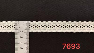 China 2cm Cotton Chicken Lace Trim with Hollow Carved Design and Soft Cotton Material for Garment Decoration for sale
