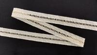 China 2.5cm Width Cotton Chicken Lace Trim with Elongated Hollow Holes and Solid Cotton Weave for Dress Undergarment Decor for sale