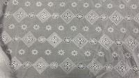 China Vintage Diamond Sunflower Eyelet Cutwork Cotton Fabric, Breathable Hollow Embroidery Fabric for Blouse Skirt for sale