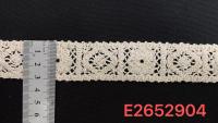 China 3cm Width Cotton Lace Trim with Three-dimensional Rose Motif and Square Hollow Grid Base for Garment Trimming for sale