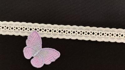 China Vintage Cotton Eyelet Lace Trim, Delicate Hollow Cut‑Out Embroidered Lace Edge for Garment Sewing Decoration for sale