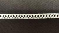 China 1cm Skin-Friendly High Drape Milk Silk Floral Scalloped Lace Trim for Dresses and Home Decor for sale