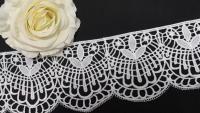China Vintage Foral Embroidered Water-Soluble Polyester milk yarn  Lace Trim for Garment Decoration for sale