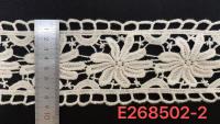China Premium 100% Cotton Water Soluble Lace Trim with Scalloped Edge and Customizable Length for Bridal Gowns for sale