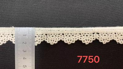 China Custom Design Cotton Embroidery Lace with Scalloped Edge and 2.3cm Width for Wedding Dresses for sale