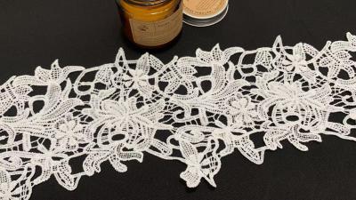 China 13cm Skin-Friendly High Drape Milk Silk Floral Lace Trim for Dresses and Home Decor for sale