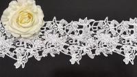 China 13cm Skin-Friendly High Drape Milk Silk Floral Lace Trim for Dresses and Home Decor for sale