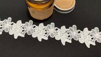 China 4.5cm Skin-Friendly Milk Silk Floral Lace Ribbon with High Drape and Scalloped Edge for Dresses and Home Decor for sale