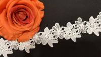China 4.5cm Skin-Friendly Milk Silk Floral Lace Ribbon with High Drape and Scalloped Edge for Dresses and Home Decor for sale