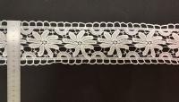 China 8.7cm Skin-Friendly Milk Silk Floral Lace Trim with Scalloped Edge for Dresses and Home Decor for sale
