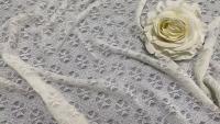 China Delicate Grid Base Lace Fabric with Subtle Leaf Motifs Soft Stretchy Breathable for Blouses and Underdresses for sale