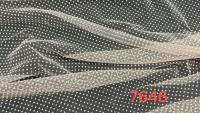 China Flocked Mesh Fabric with Pink Dot Pattern Lightweight Breathable Tulle for Dress Blouse Decoration for sale
