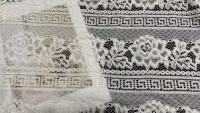 China Horizontal Striped Floral Lace Fabric, Ornate Border Pattern Nylon Lace for Garment & Costume Decoration for sale