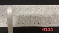 China Cotton Eyelet Embroidered Lace Trim with Small Floral Hollow-out Design Soft Breathable Texture Bulk Supply for Dress Blouse Garment Sewing for sale
