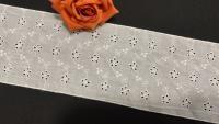 China Cotton Eyelet Embroidered Lace Trim with Small Floral Hollow-out Design Soft Breathable Texture Bulk Supply for Dress Blouse Garment Sewing for sale