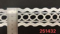 China 5cm Width Milk Yarn Embroidery Lace Trim with Multi-layer Geometric Design and Tidy Cut Edge for Apparel Decoration for sale