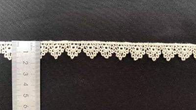 China Premium Cotton Water Soluble Lace Trim with Scalloped Edge and Customizable Length for Bridal Gowns for sale